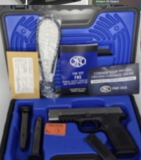 FNH USA Model FNS-9L with a 5″ barrel. It is chambered in 9 mm ...