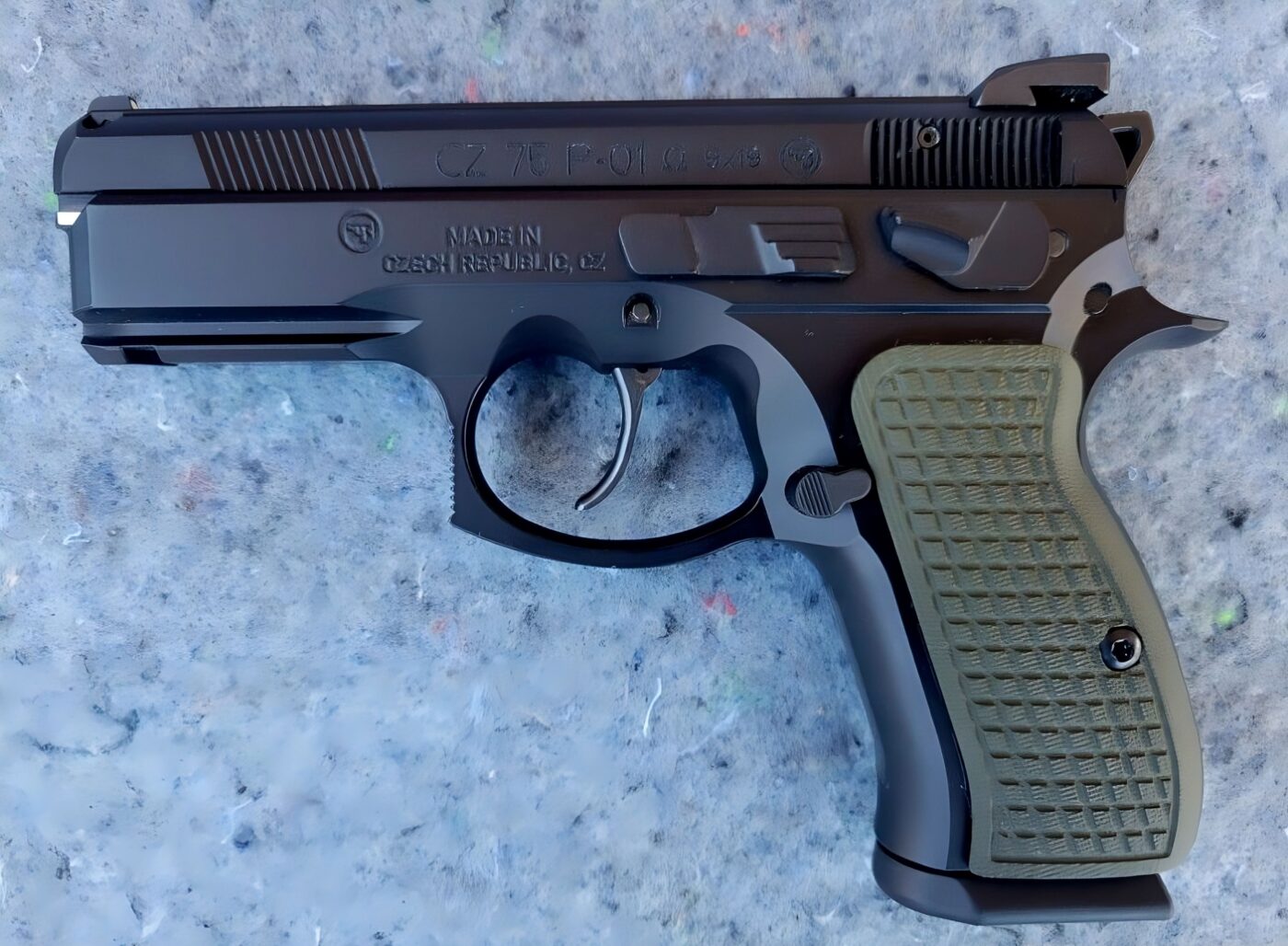 CZ 75 P-01 Omega 9mm – OD Green Grips – Tempe – Semi Auto Pistols | Gun ...