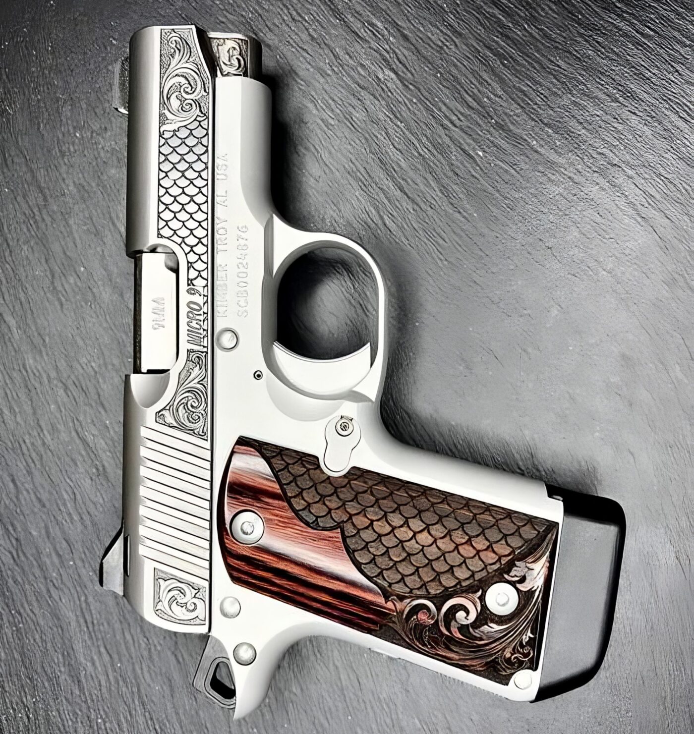 Kimber Micro 9 Custom Engraved Royal Fish Scale by Altamont 9mm ...