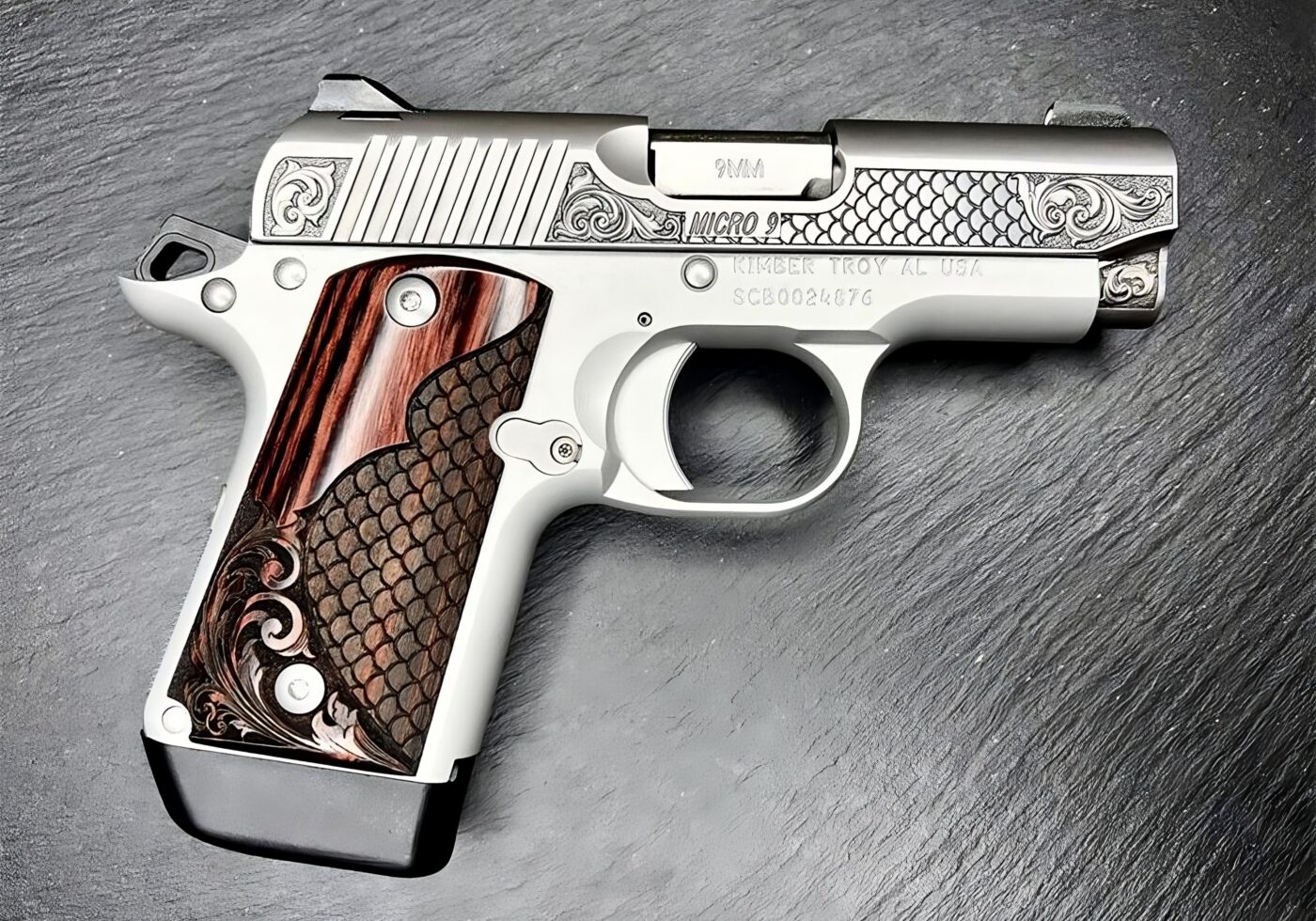 Kimber Micro 9 Custom Engraved Royal Fish Scale by Altamont 9mm ...