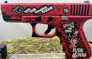 Glock 19 15rd Deadpool Battleworn Engraved – Phoenix – Pistols | Gun ...